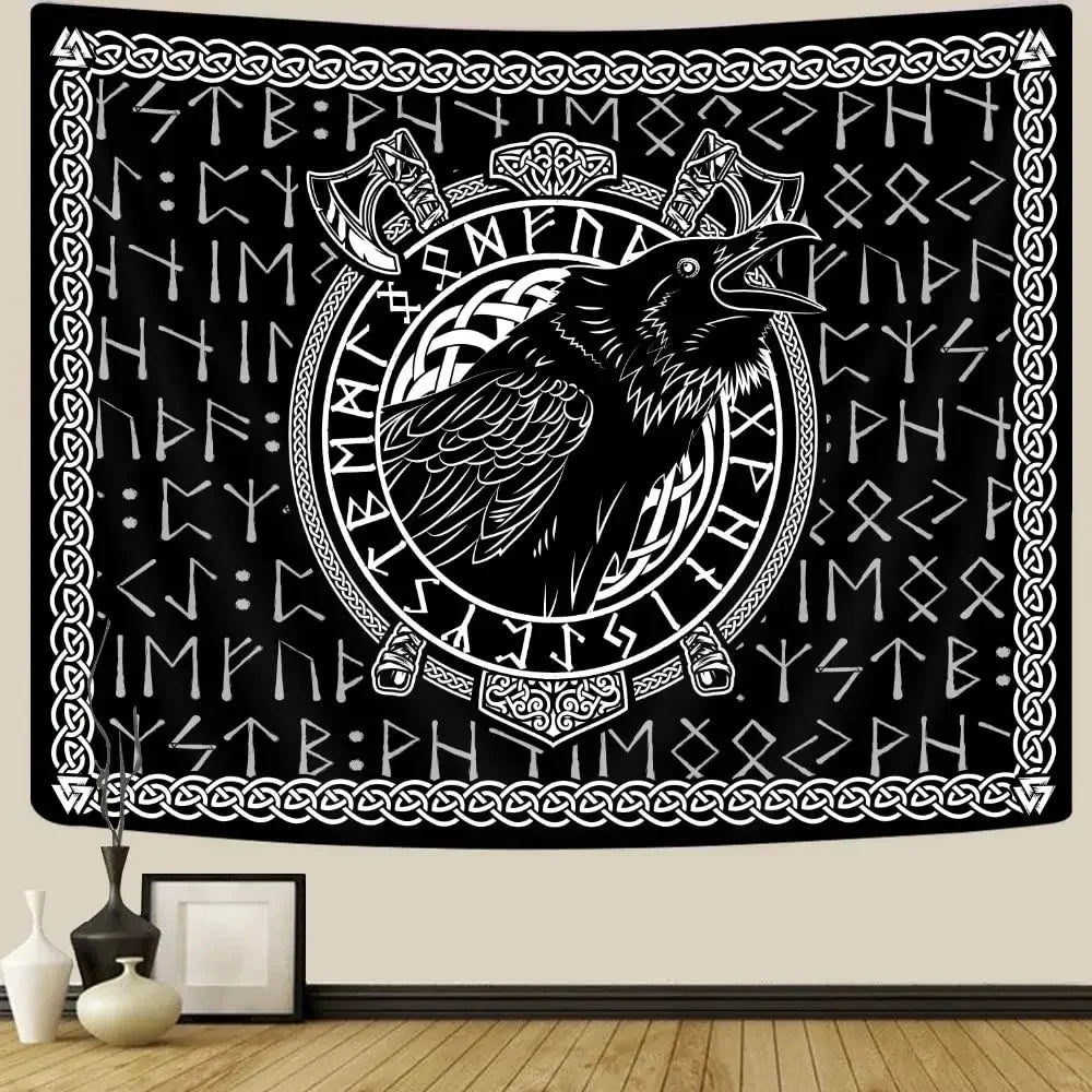 Viking Runes Greek Mythology Gothic Wall Tapestry – Cosmoslay